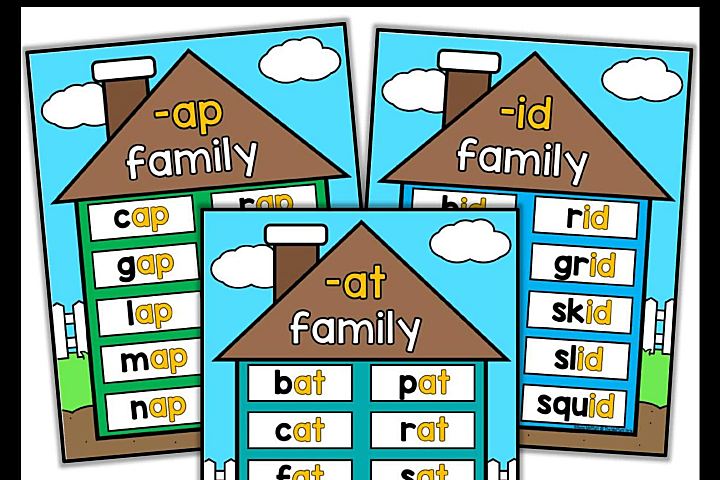 《Word Family Houses》55张单词墙环创素材词族海报PDF 百度云网盘下载 | 咿呀启蒙yiyaqimeng.com